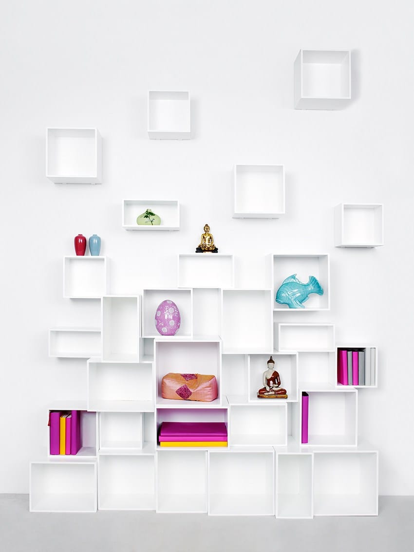 Cubit in 15 colours and natural walnut veneer