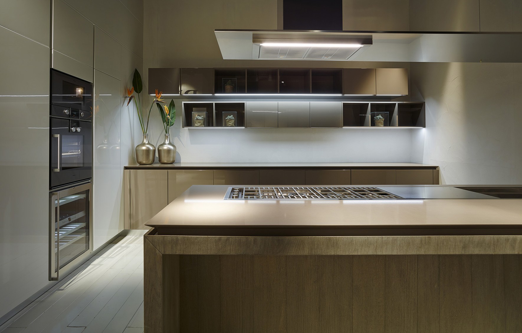 Cement, clay, oak, Corian
