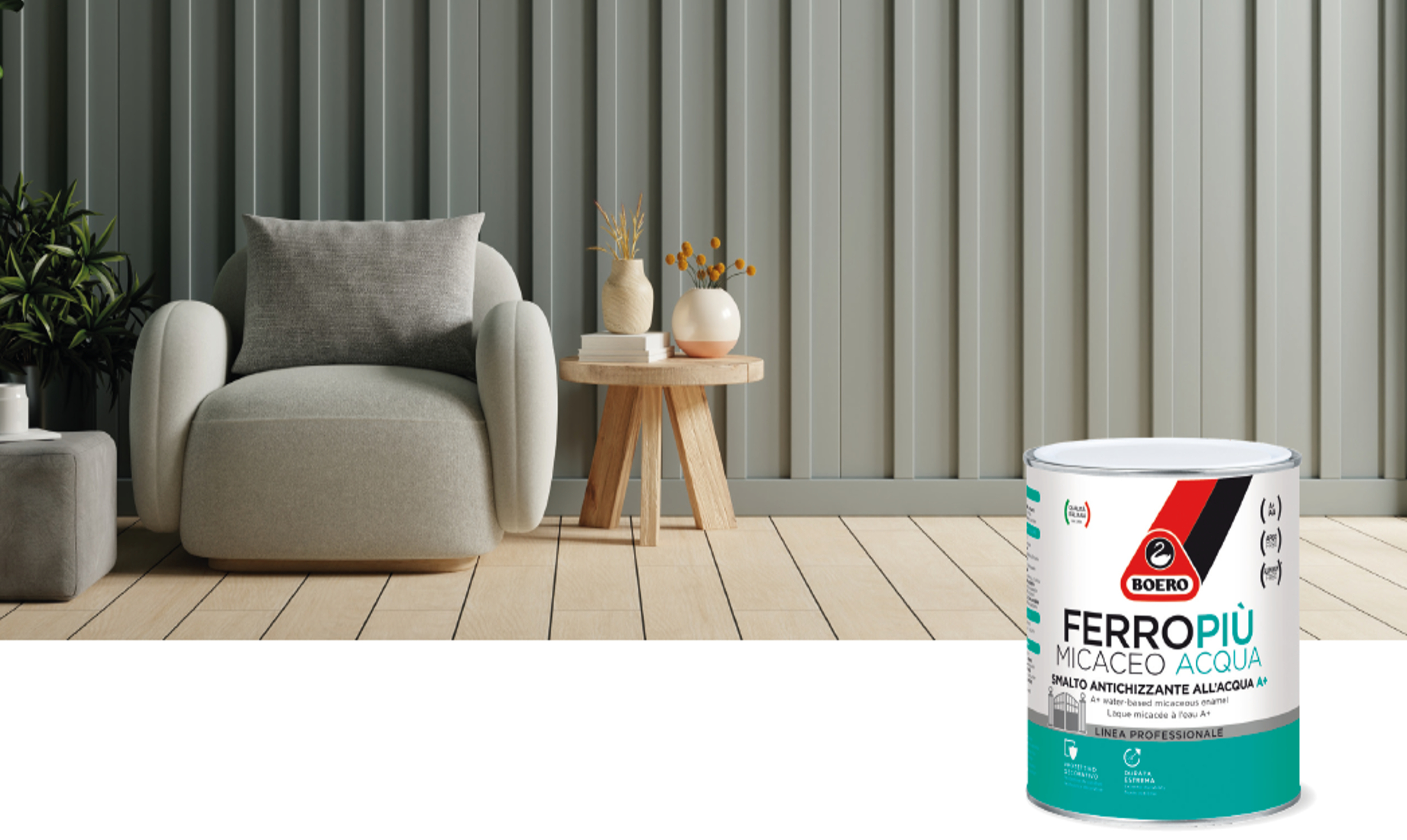 Boero presenta Ferropiù Micaceo Acqua lo smalto che decora e protegge ...