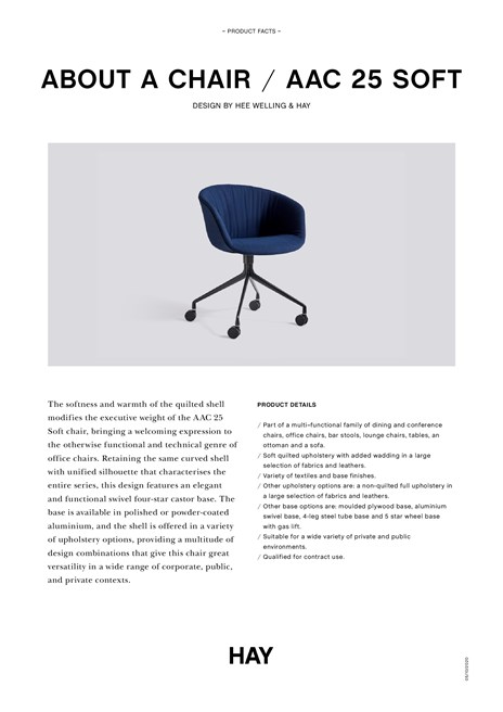 Swivel upholstered chair with armrests ABOUT A CHAIR AAC 25 SOFT By Hay ...