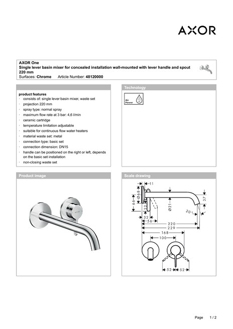 AXOR ONE | 2 hole washbasin tap Axor One Collection By Axor design ...