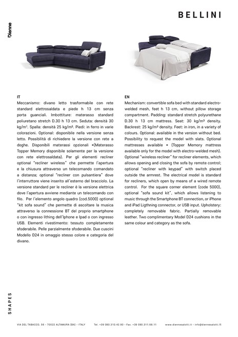 BELLINI | 2 seater sofa Shapes Collection By Dienne Salotti