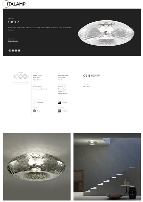CICLA 203/PL | Wall lamp Cicla Collection By Italamp