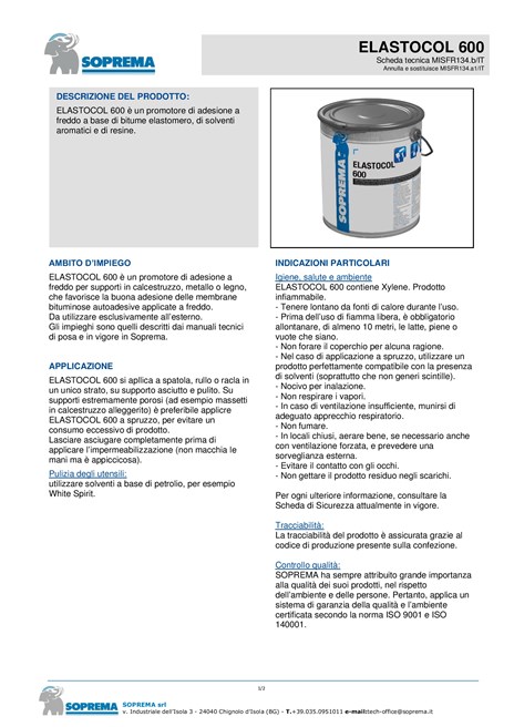 Primer ELASTOCOL 600 - Soprema