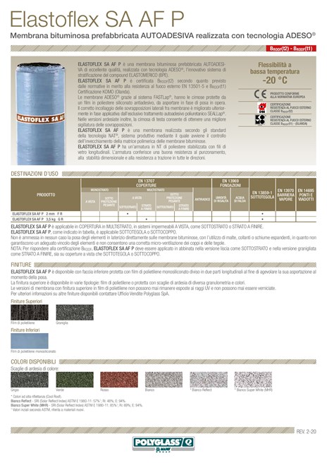 Membrana prefabbricata bituminosa ELASTOFLEX SA P AF - POLYGLASS