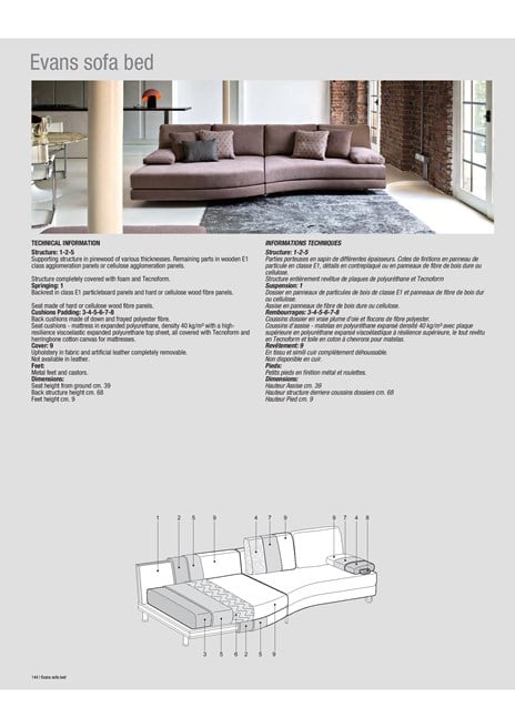 Fabric sofa bed EVANS By Ditre Italia