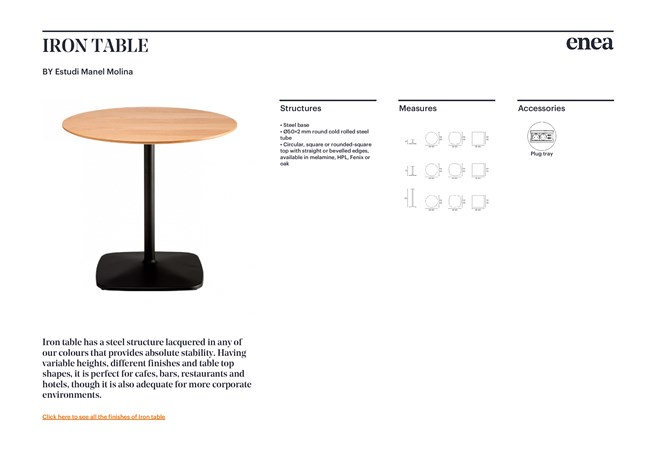 IRON | Round table Iron Collection By ENEA design Estudi Manel Molina