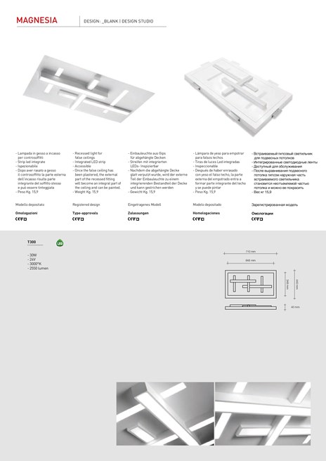MAGNESIA | Semi-inset Lamp for false ceiling Magnesia Collection By ...