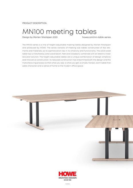 MN100 MN table series Collection By Howe design Morten Nikolajsen