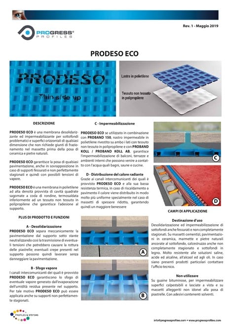 Impact insulation system PRODESO® ECO MEMBRANE By PROGRESS PROFILES
