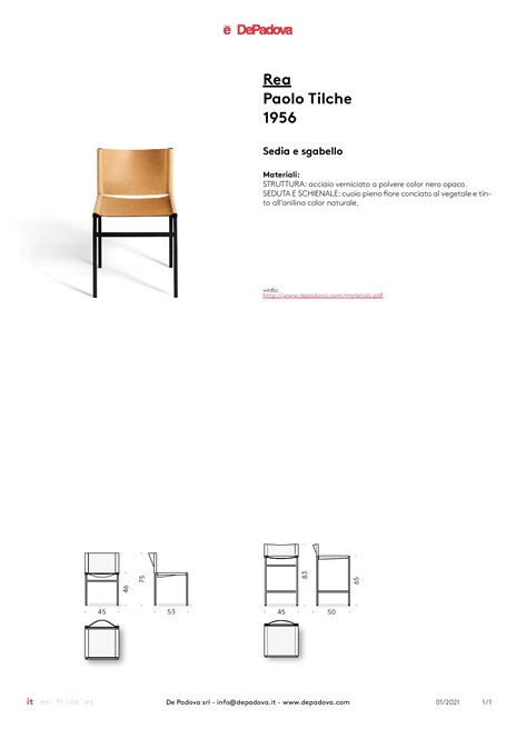 REA | Chair By DE PADOVA design Paolo Tilche