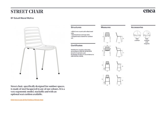 STREET | Chair By ENEA design Estudi Manel Molina