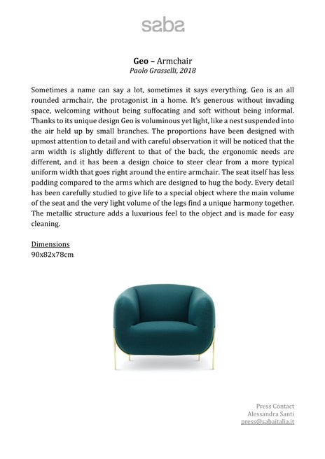 GEO | Armchair By Saba Italia