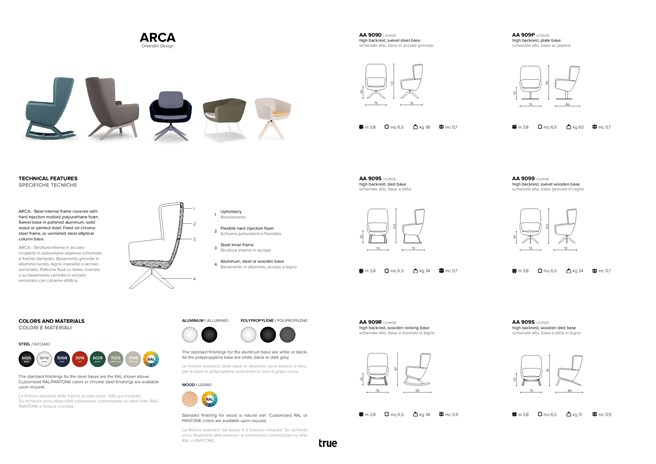 ARCA MINI | Chair with armrests By True Design design Orlandini Design