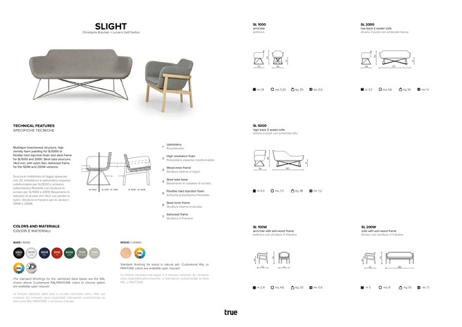 SLIGHT | Sofa By True Design design Christophe Bourban, Luciano Dell ...