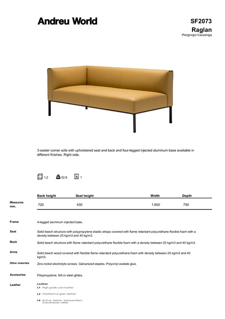 Modular 3 seater sofa RAGLAN SF2073 Raglan Collection By Andreu World ...