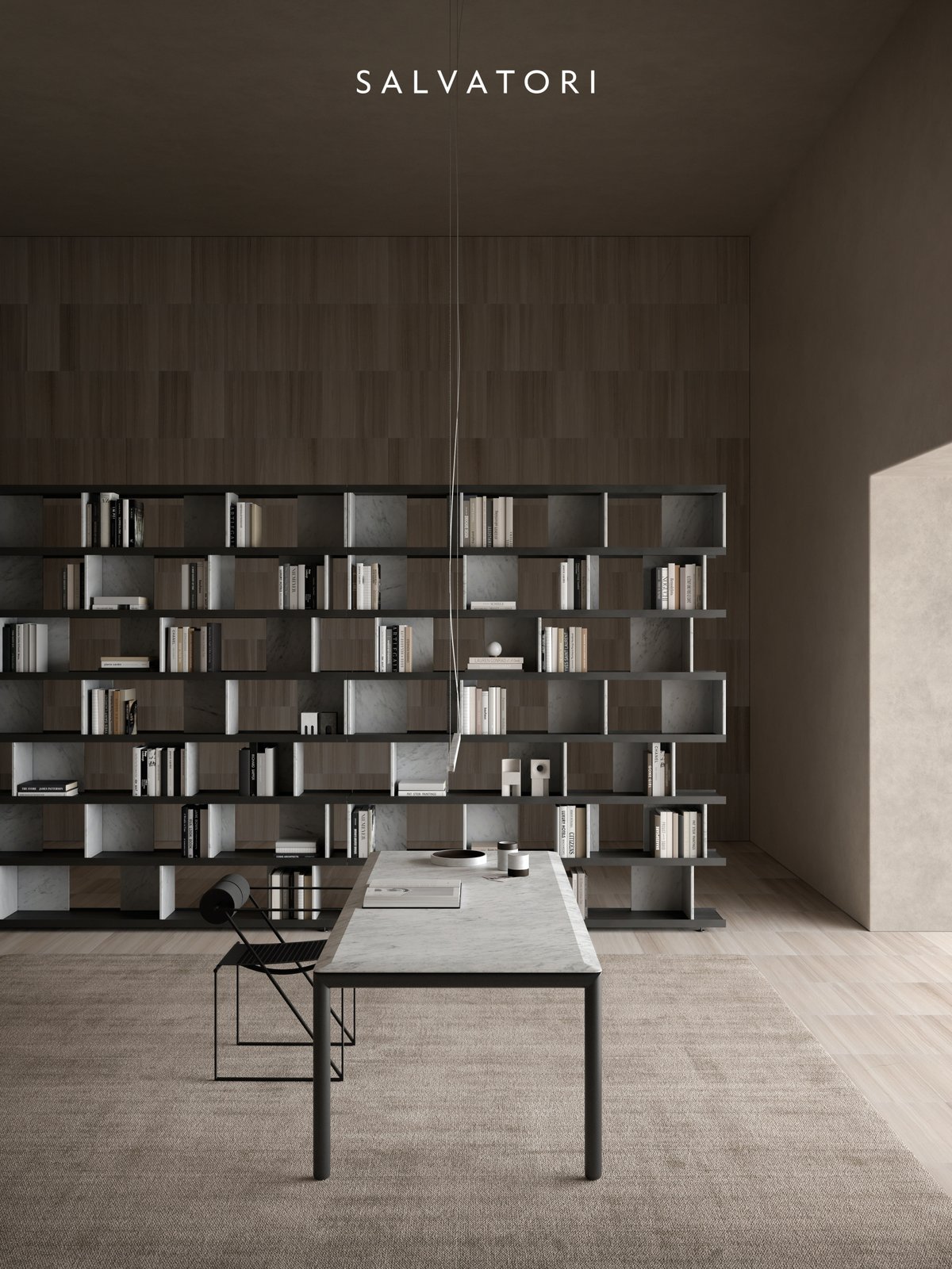 Arredi, rivestimenti e lavabi in marmo Salvatori per un attico a Torino