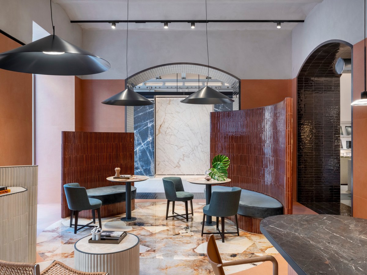 The new showroom dedicated to Marazzi ceramics in Rome