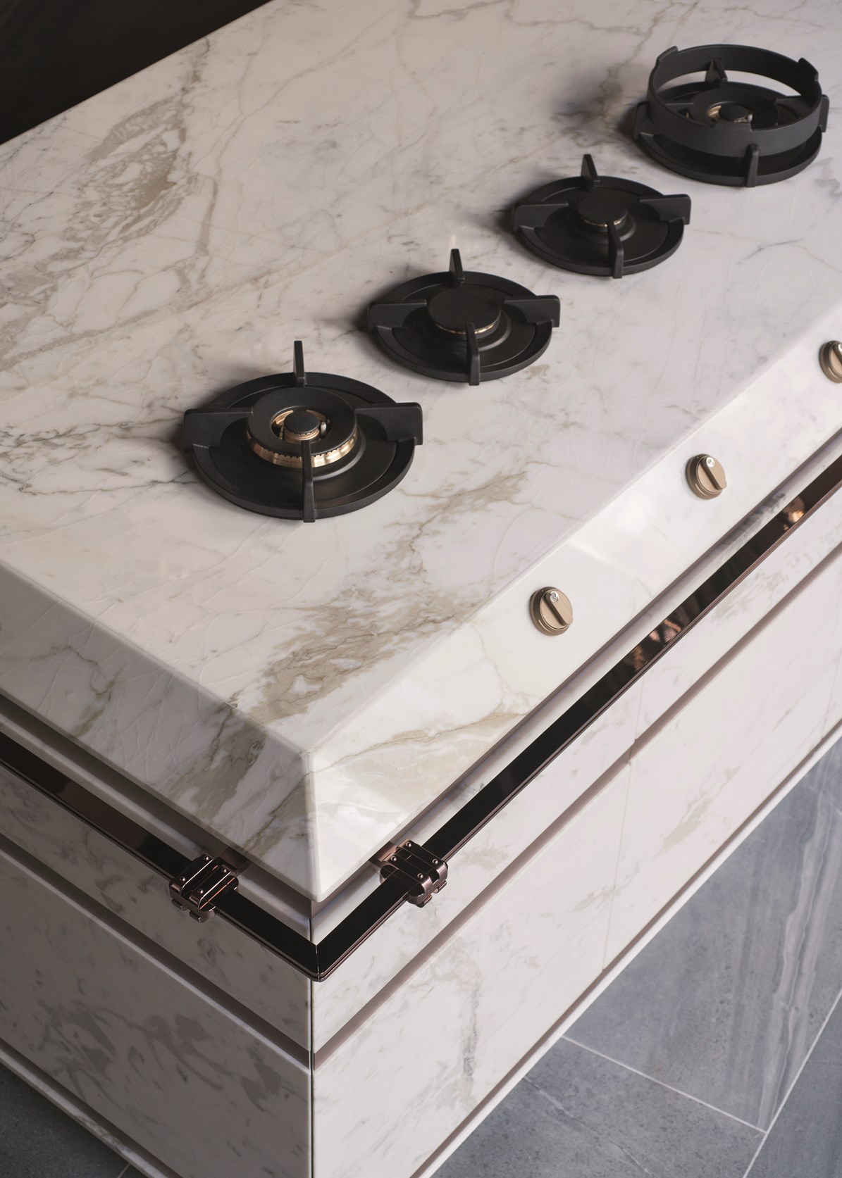 Marble + metal. The new Fendi kitchen