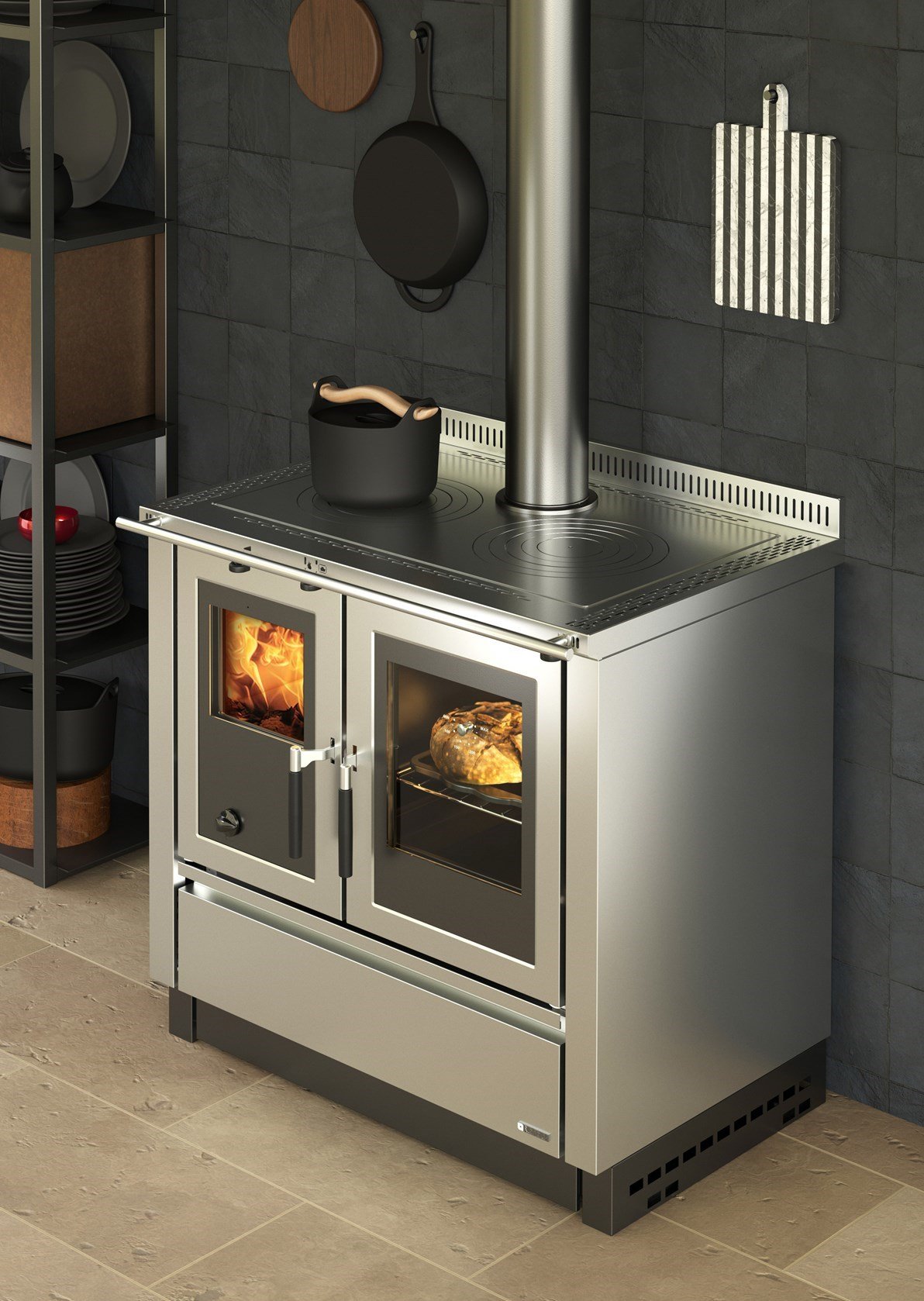 La Nordica-Extraflame Presents the Venezia Wood-Burning Cooker