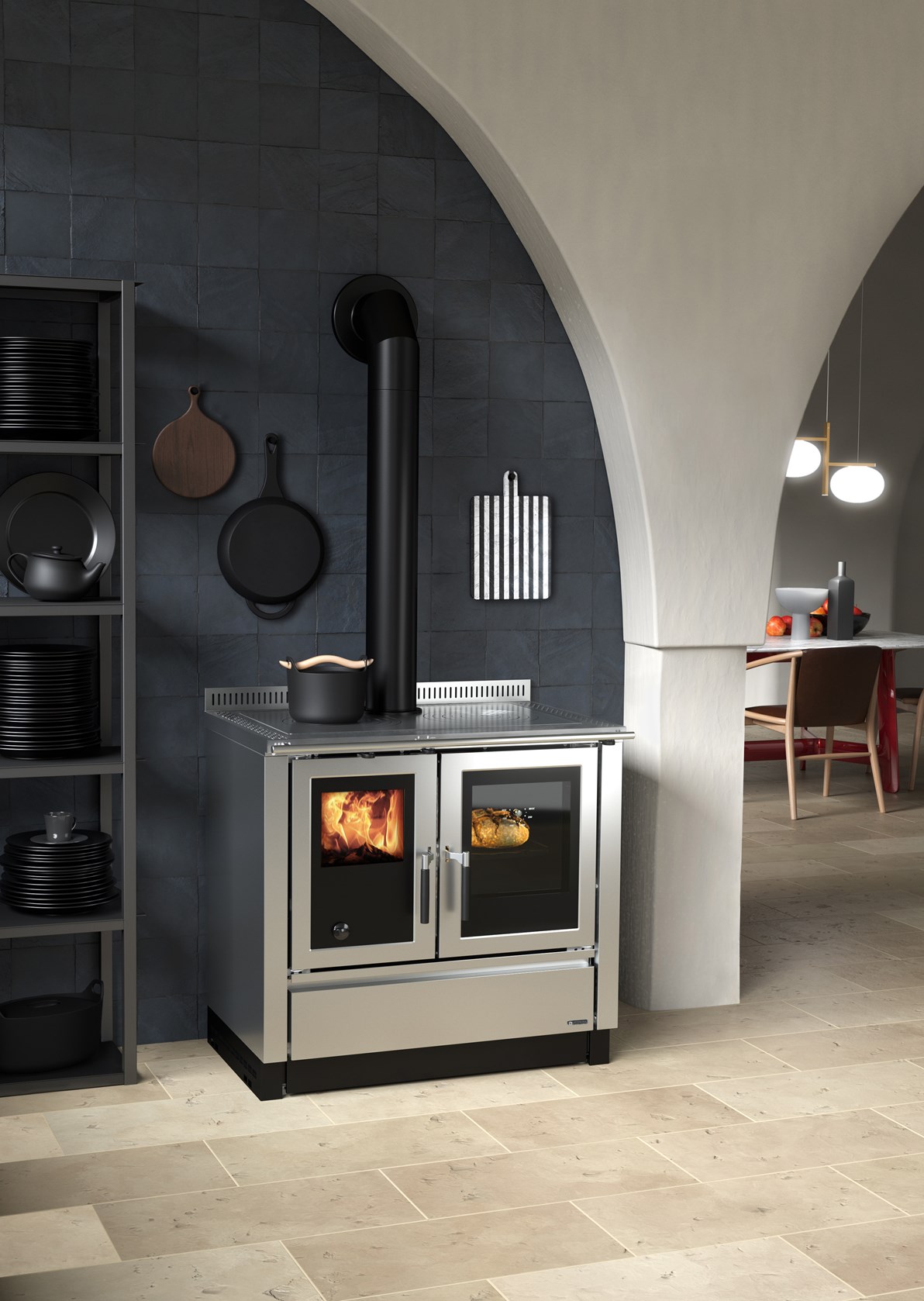 La Nordica-Extraflame Presents the Venezia Wood-Burning Cooker