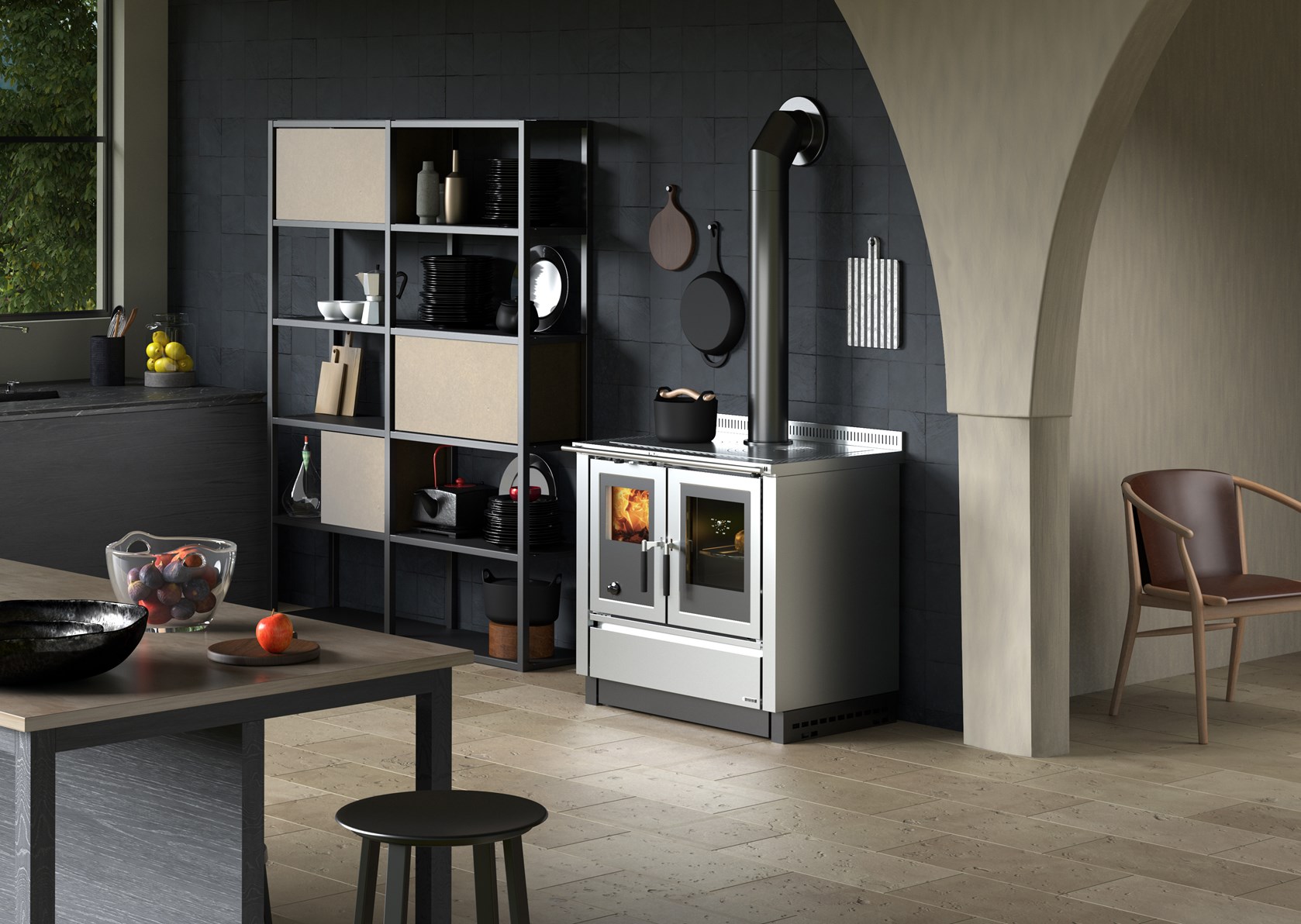 La Nordica-Extraflame Presents the Venezia Wood-Burning Cooker