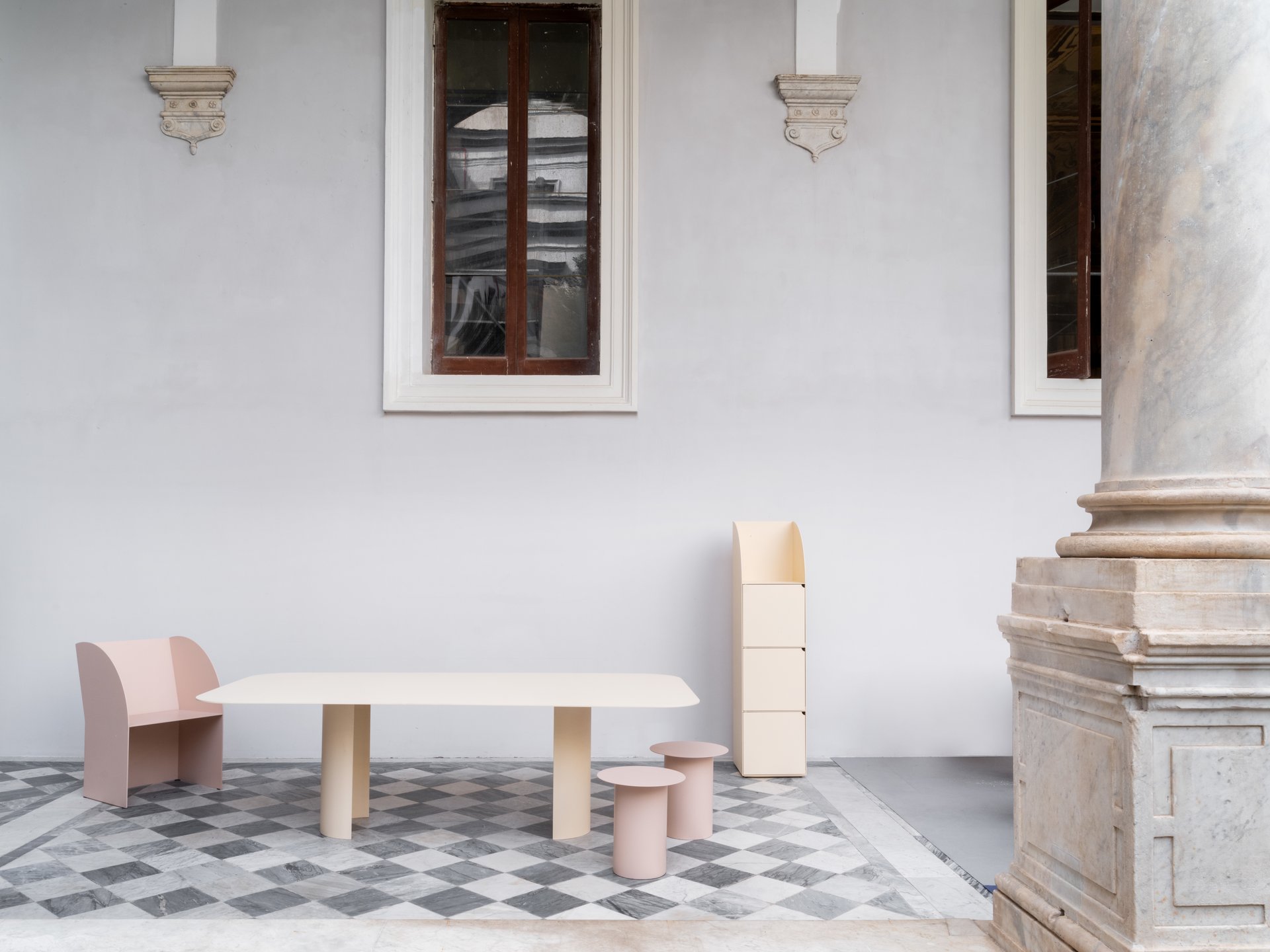INDIA aluminum tables designed by Marco Ripa and Emanuele Ferraro