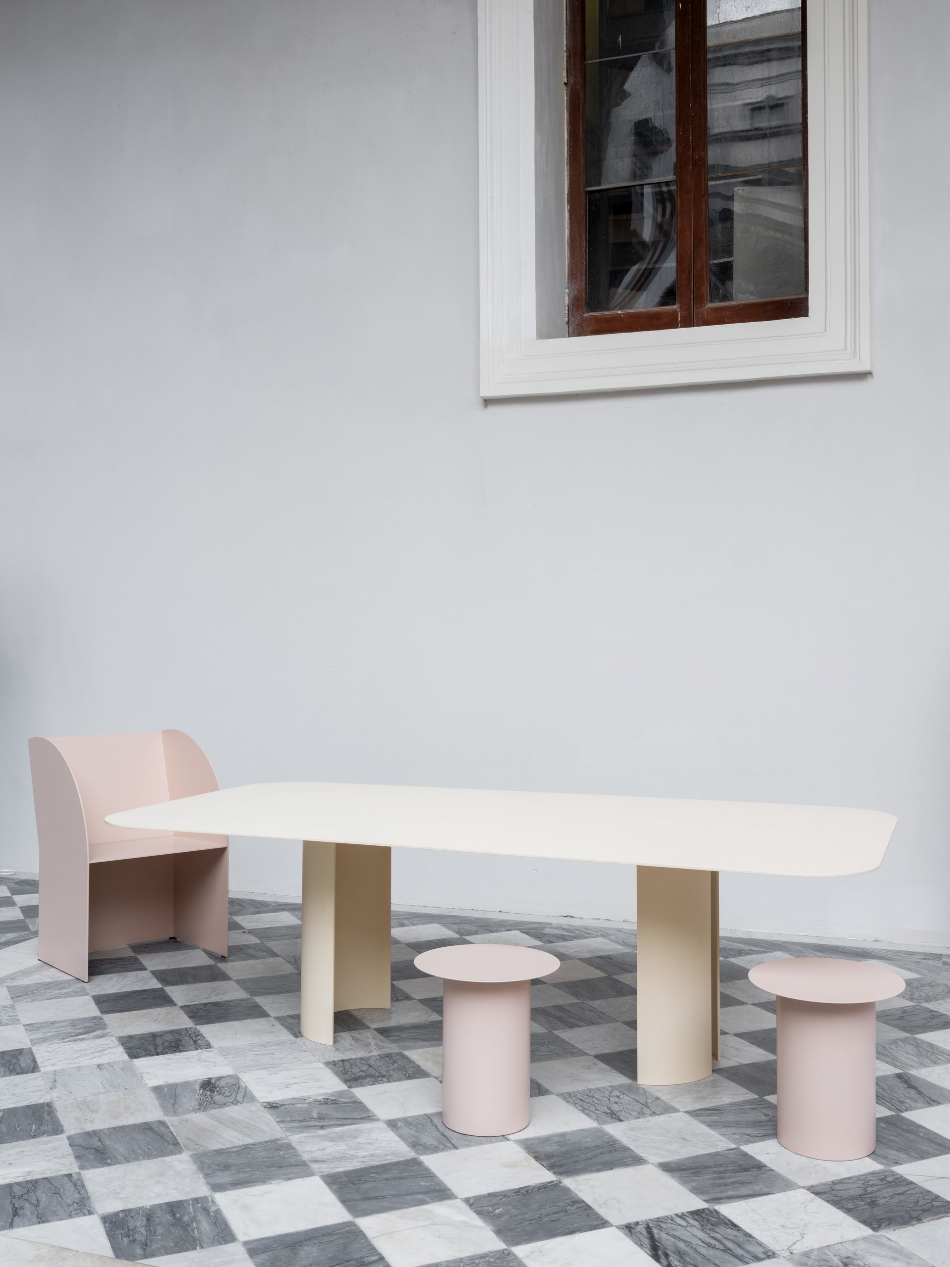 INDIA aluminum tables designed by Marco Ripa and Emanuele Ferraro