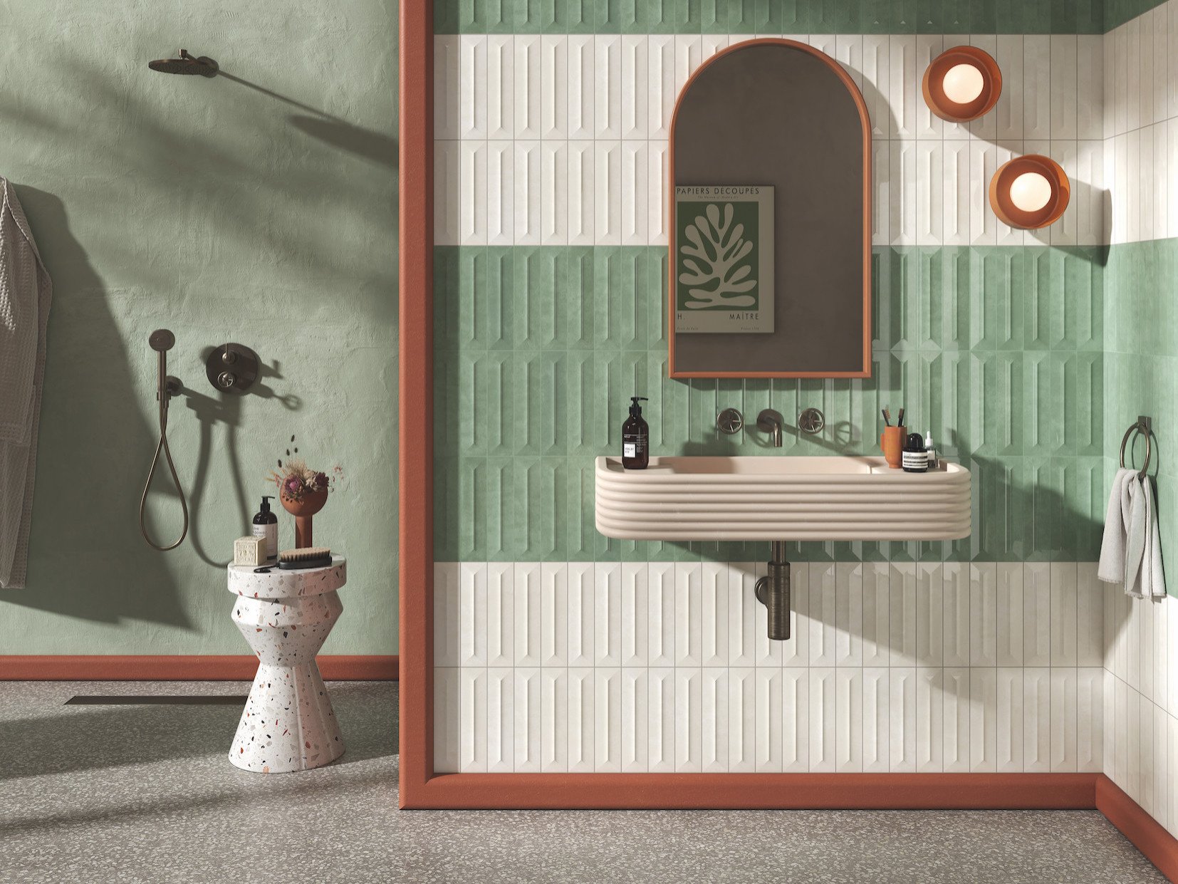 The new colored and three-dimensional Sartoria ceramic tiles