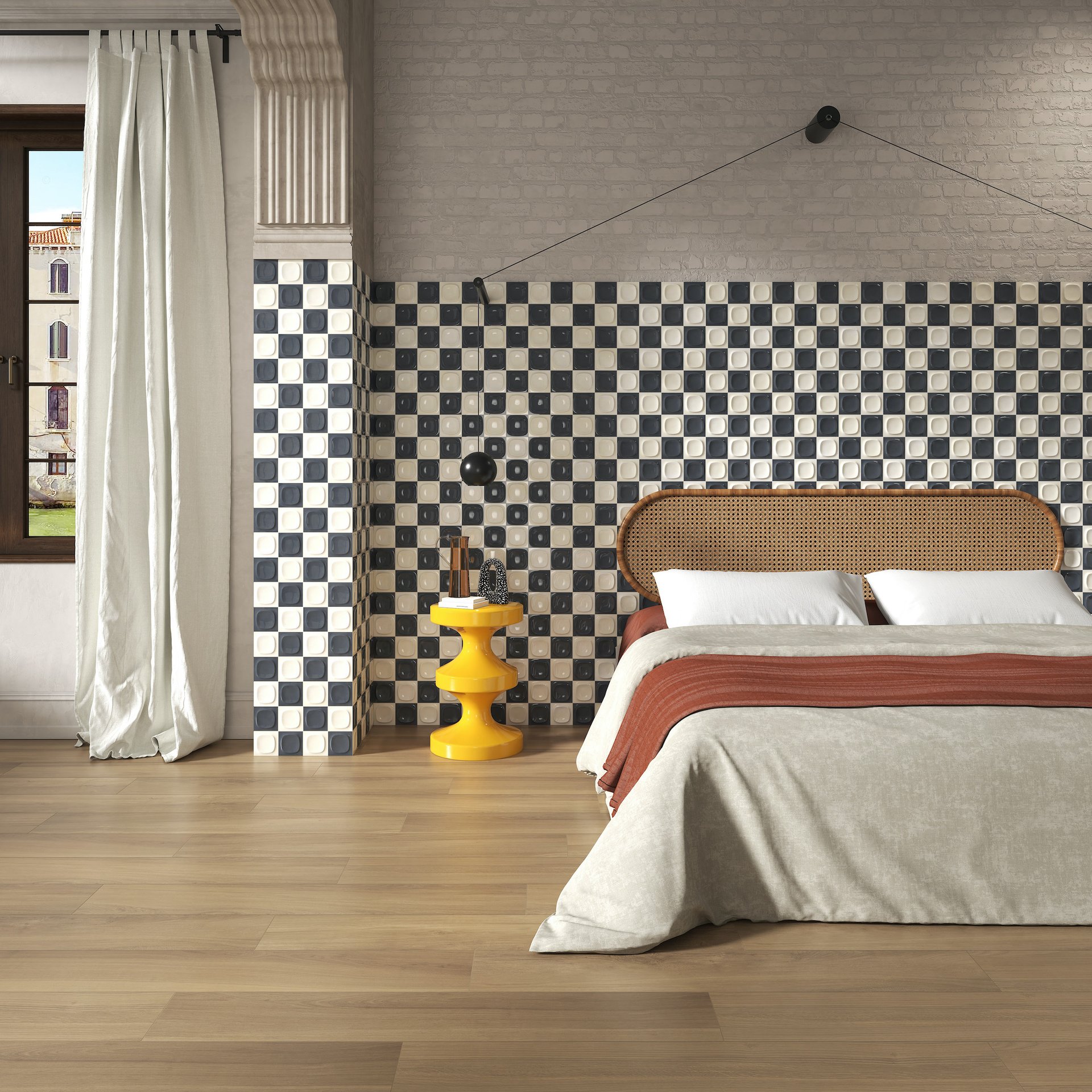 The new colored and three-dimensional Sartoria ceramic tiles