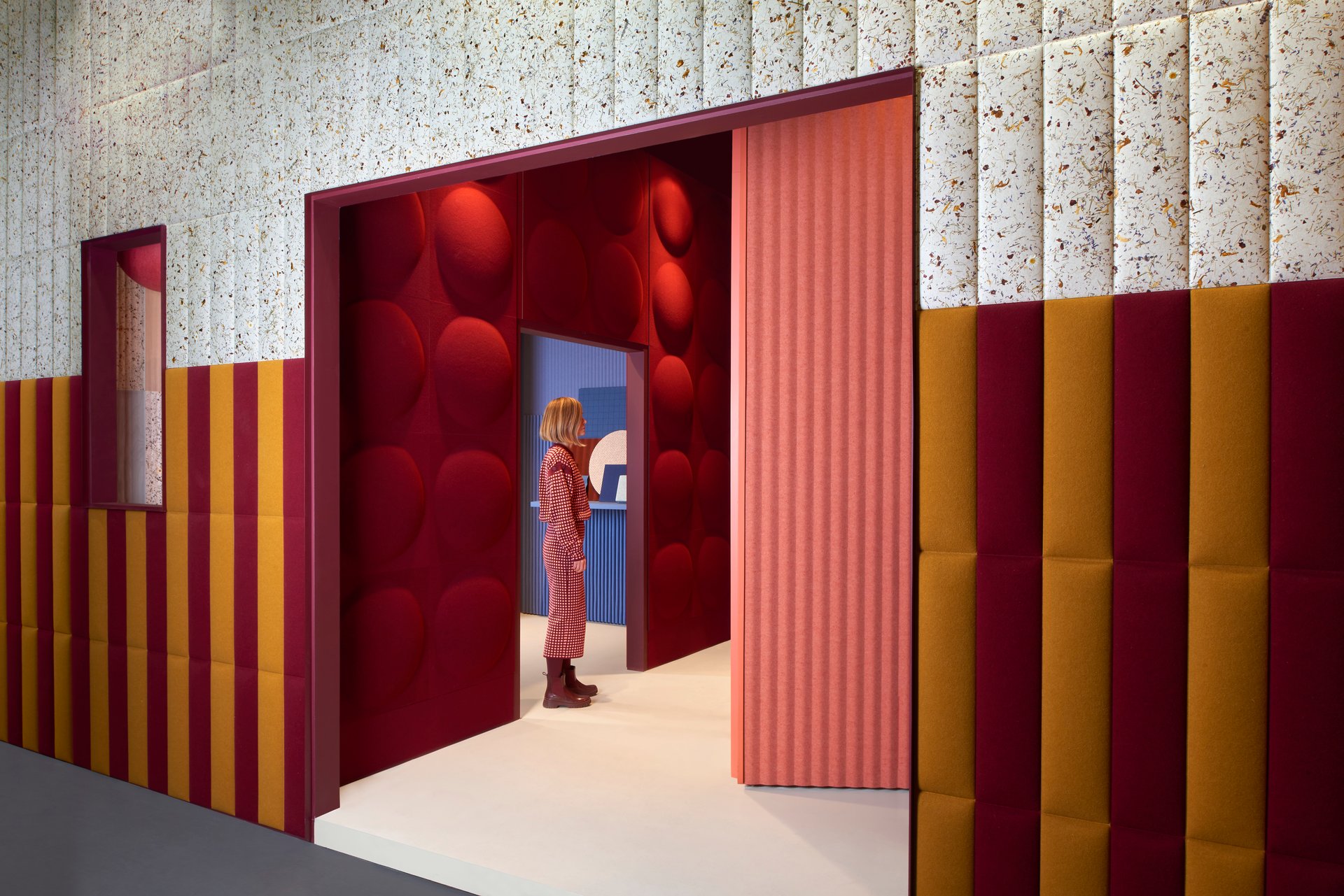 Slalom sound-absorbing panels for the installation by Tekla Severin in ...