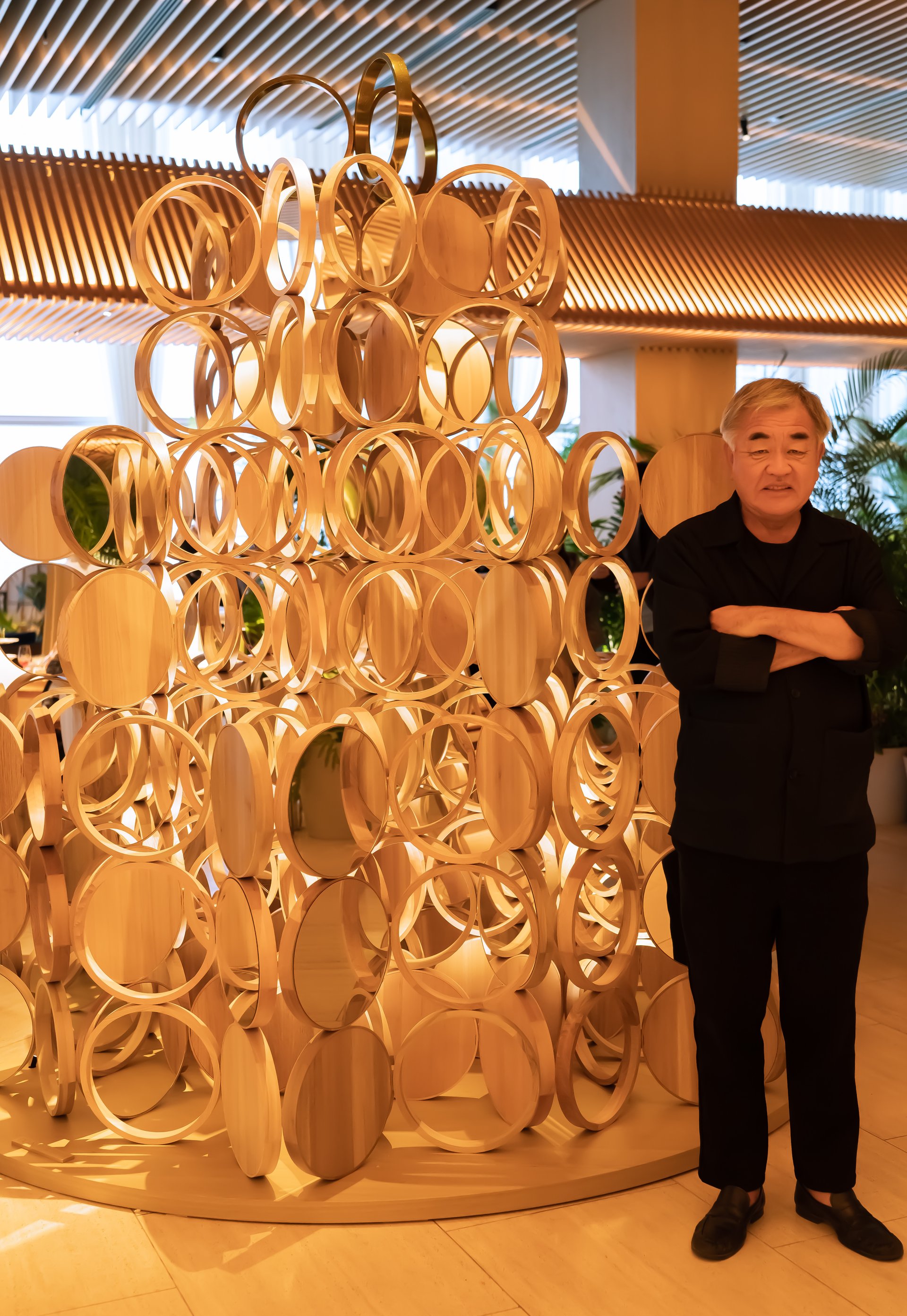 Kengo Kuma designs two signature Christmas trees for Tokyo EDITION lobbies