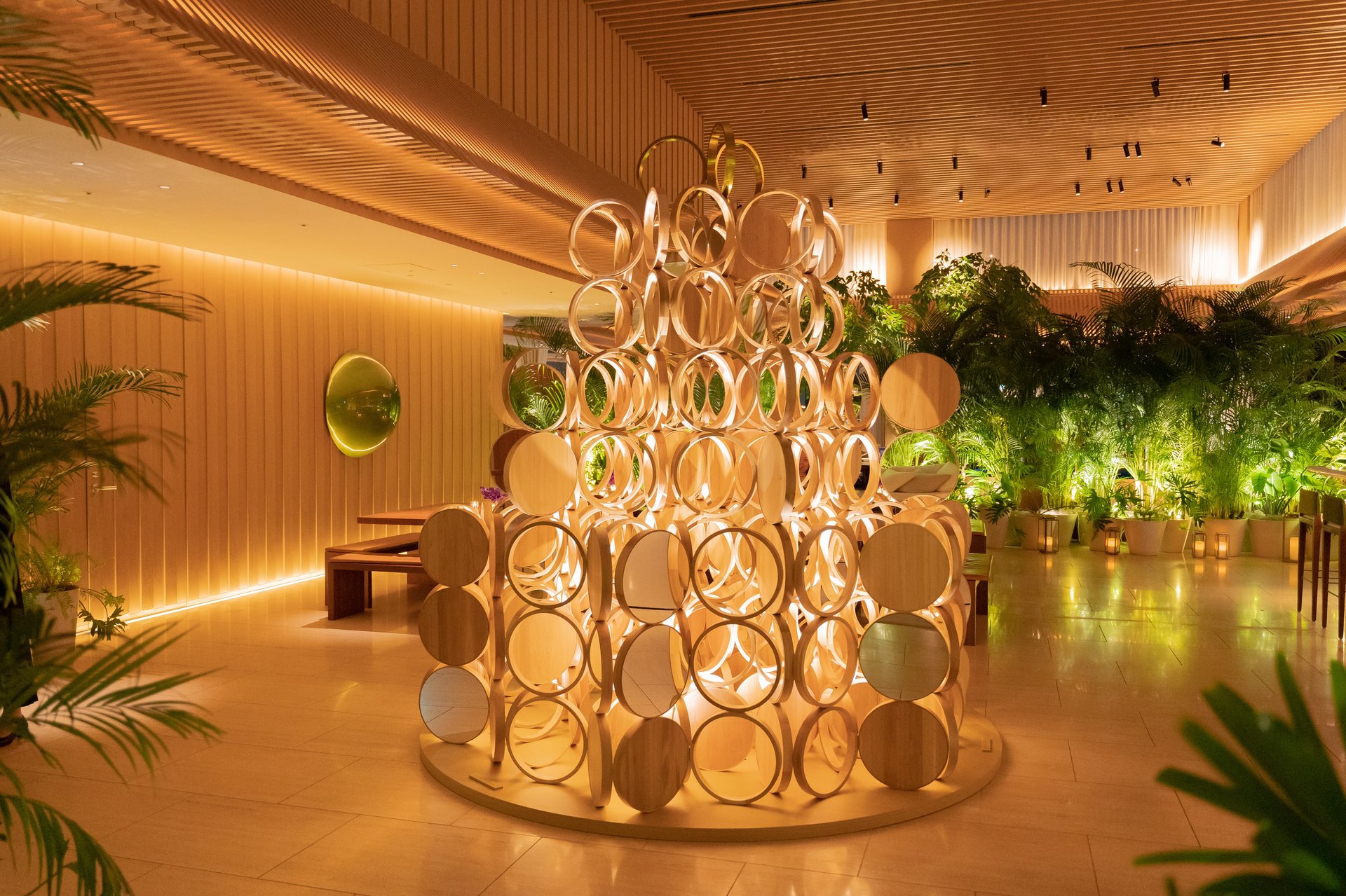 Kengo Kuma designs two signature Christmas trees for Tokyo EDITION lobbies