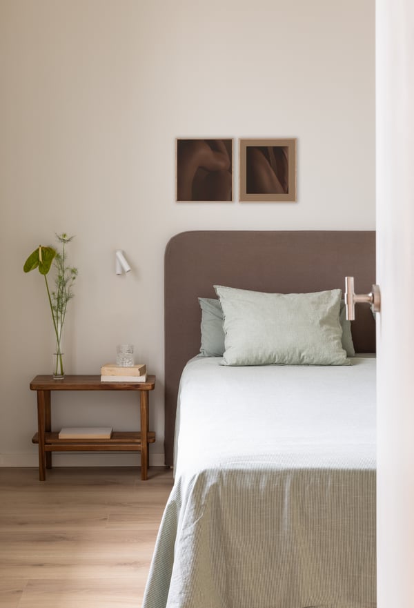 The pink entrance to a small apartment in Barcelona