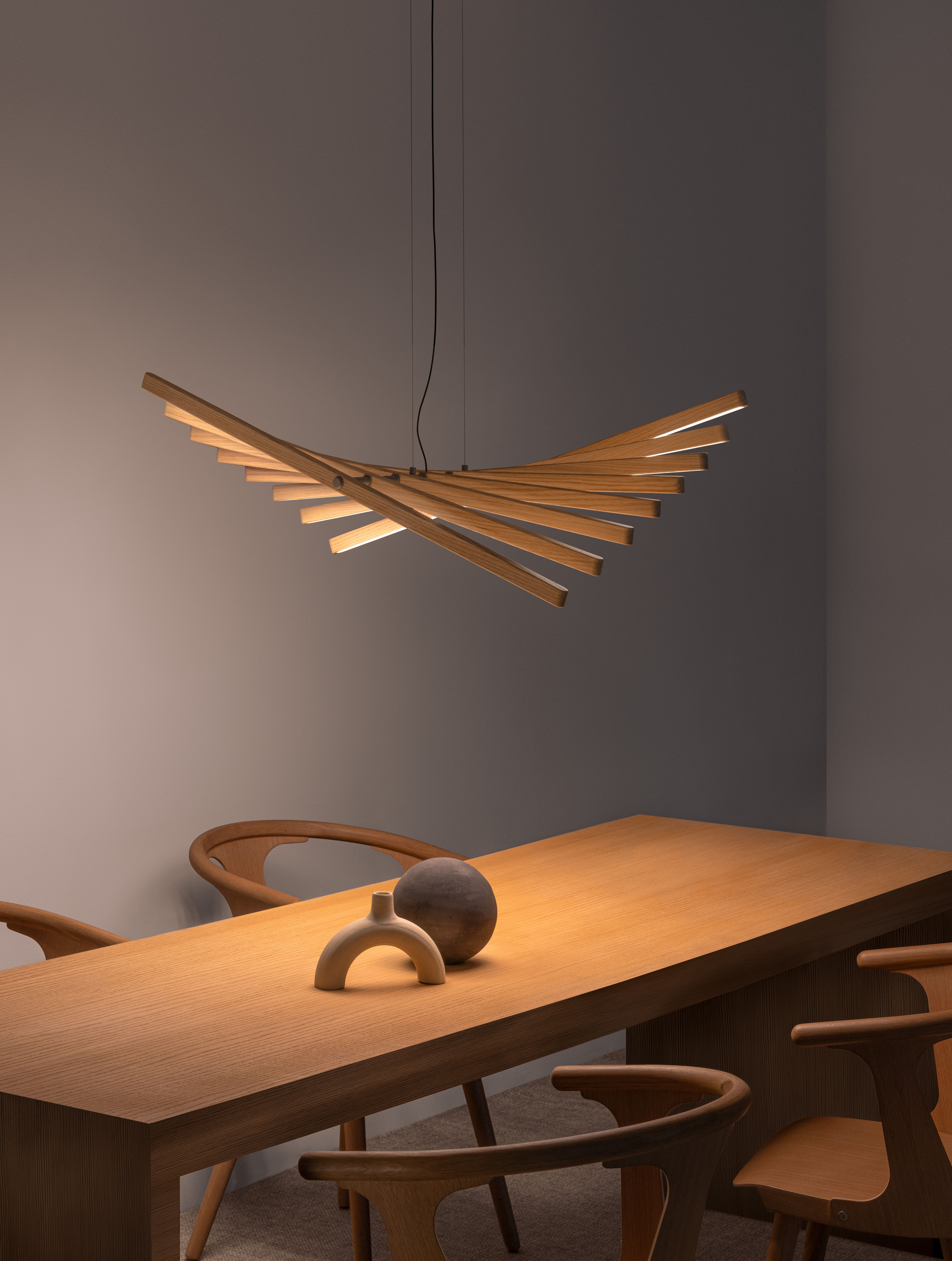 Wood finishes for the Rhythm lamp by Vibia