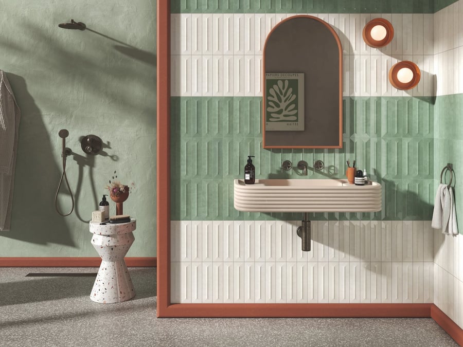 The new colored and three-dimensional Sartoria ceramic tiles