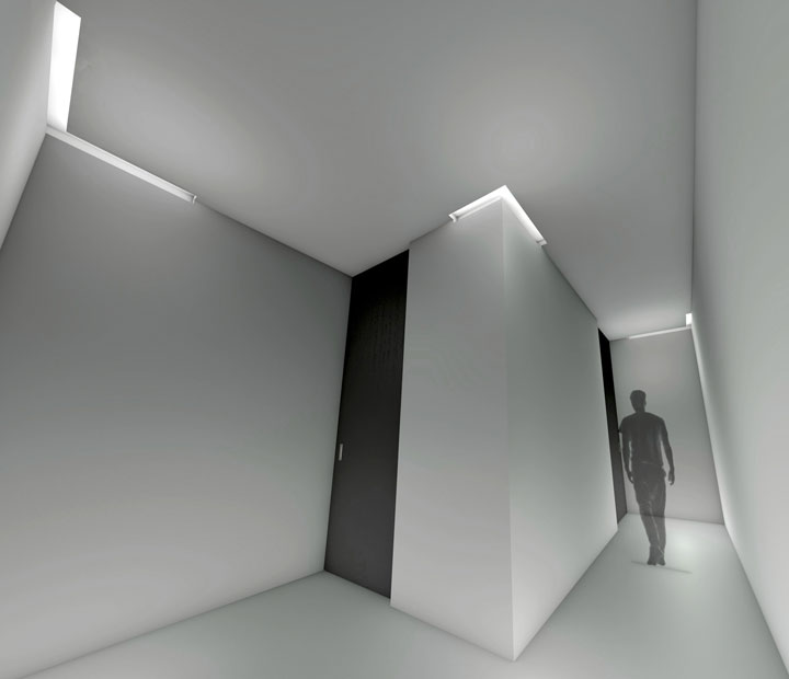 Indirect light LED lamps for recess completely concealed