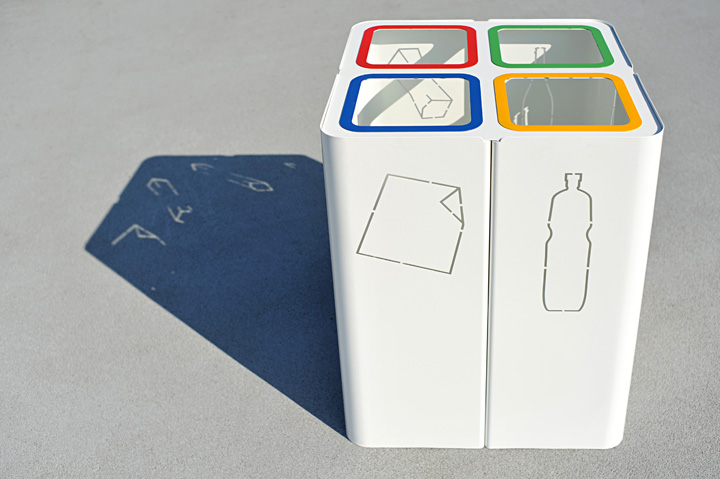 Steel waste bin for waste sorting, design by GIBILLERO design
