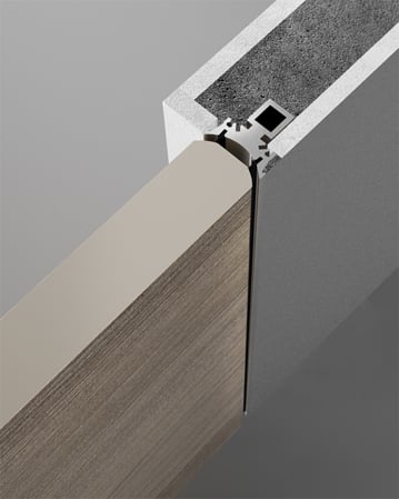 Reversible flush-wall door with push or pull opening