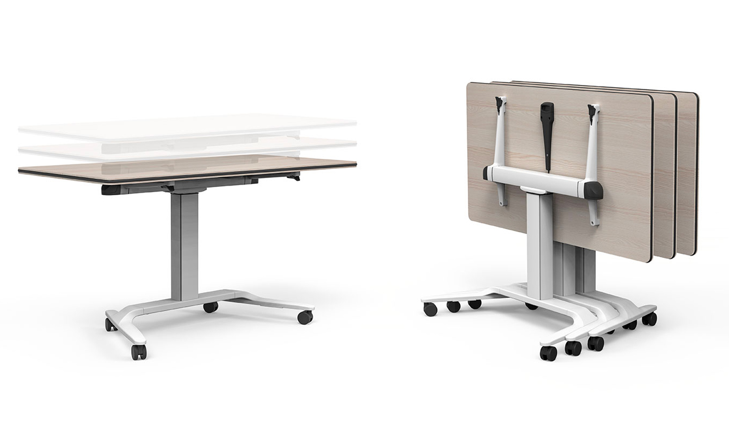 Height-adjustable meeting table by Actiu