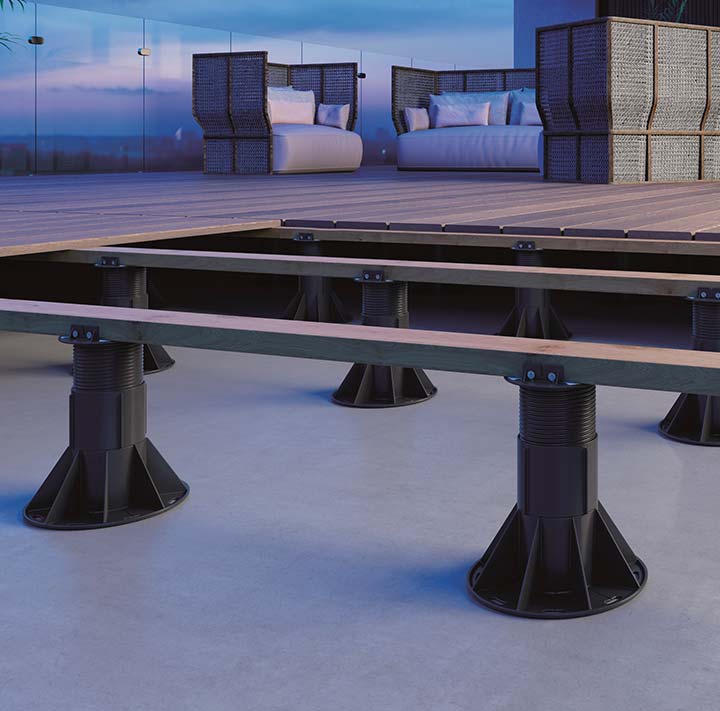 Profilpas supports for outdoor raised floors