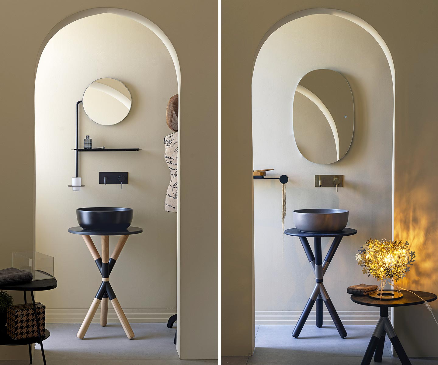 Ceramic and wood bathroom furniture: Scarabeo CROSS