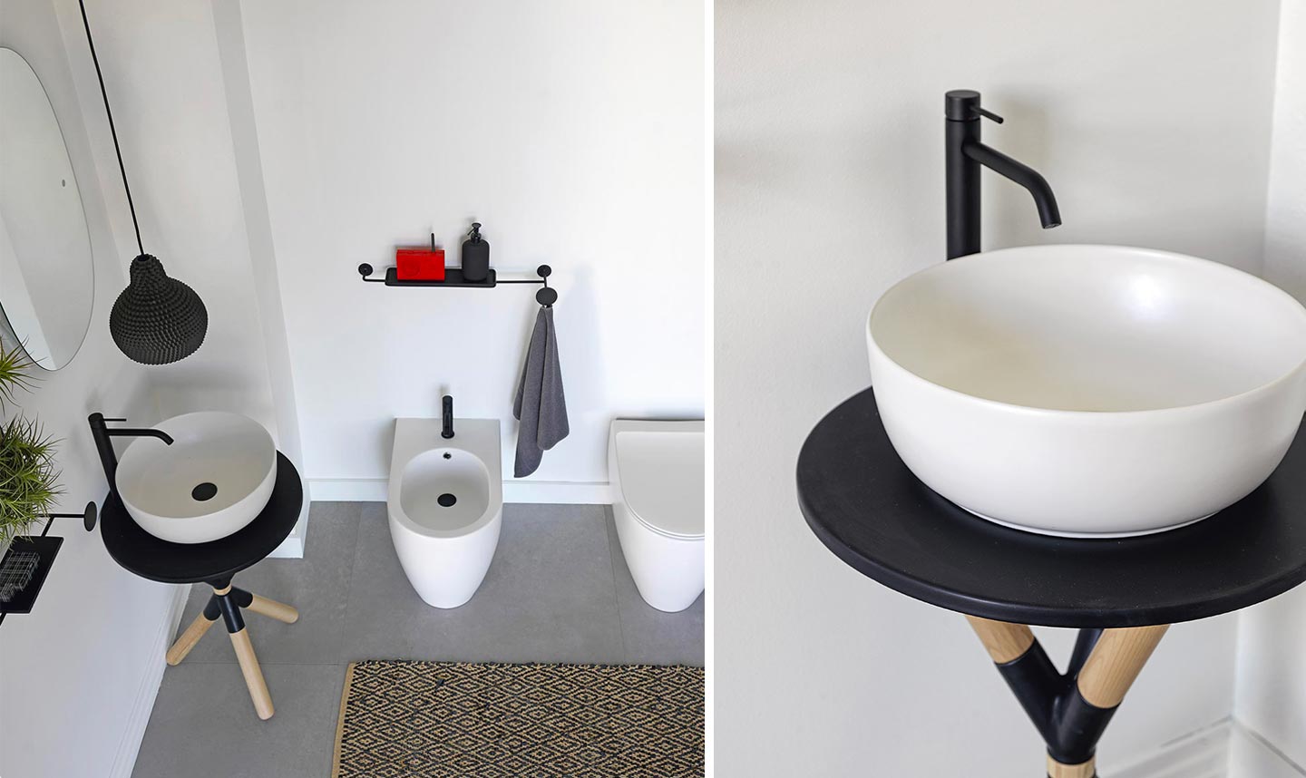 Ceramic and wood bathroom furniture: Scarabeo CROSS