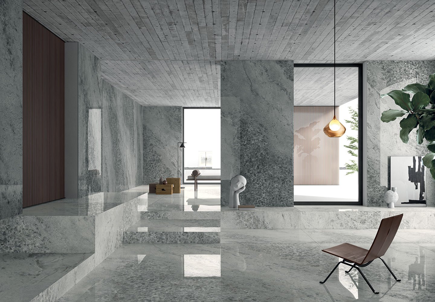 Ariostea Ultra large slabs: floors and walls porcelain stoneware