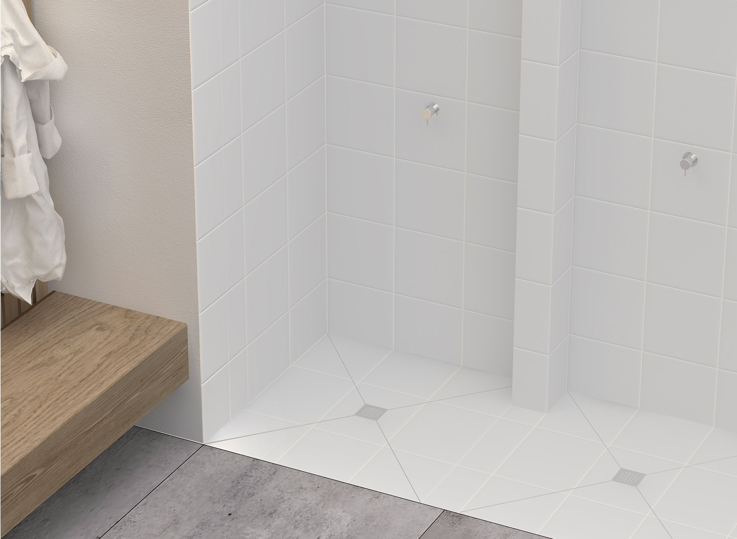 Profilpas drains and profiles for floor-level showers