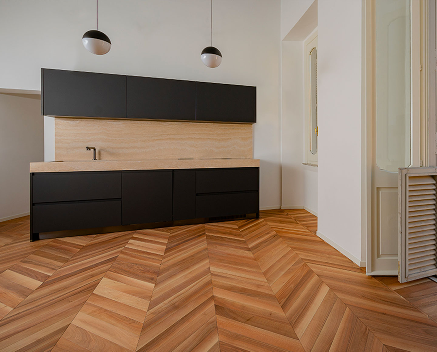 Simple and fast herringbone parquet: Clip Up System by Garbelotto