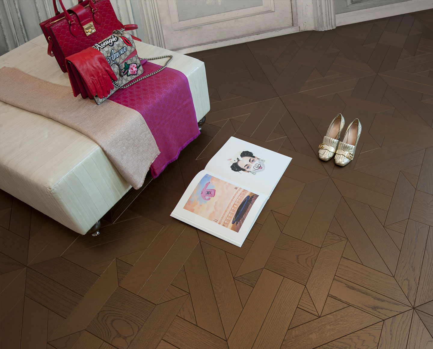 Simple and fast herringbone parquet: Clip Up System by Garbelotto