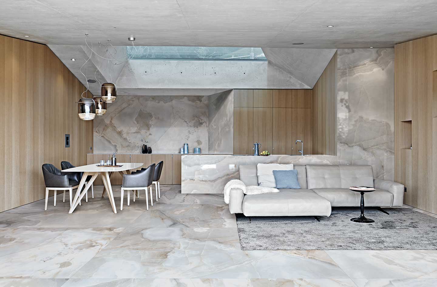 Florim Ceramiche is inspired by alabaster: soft shades and precious colors