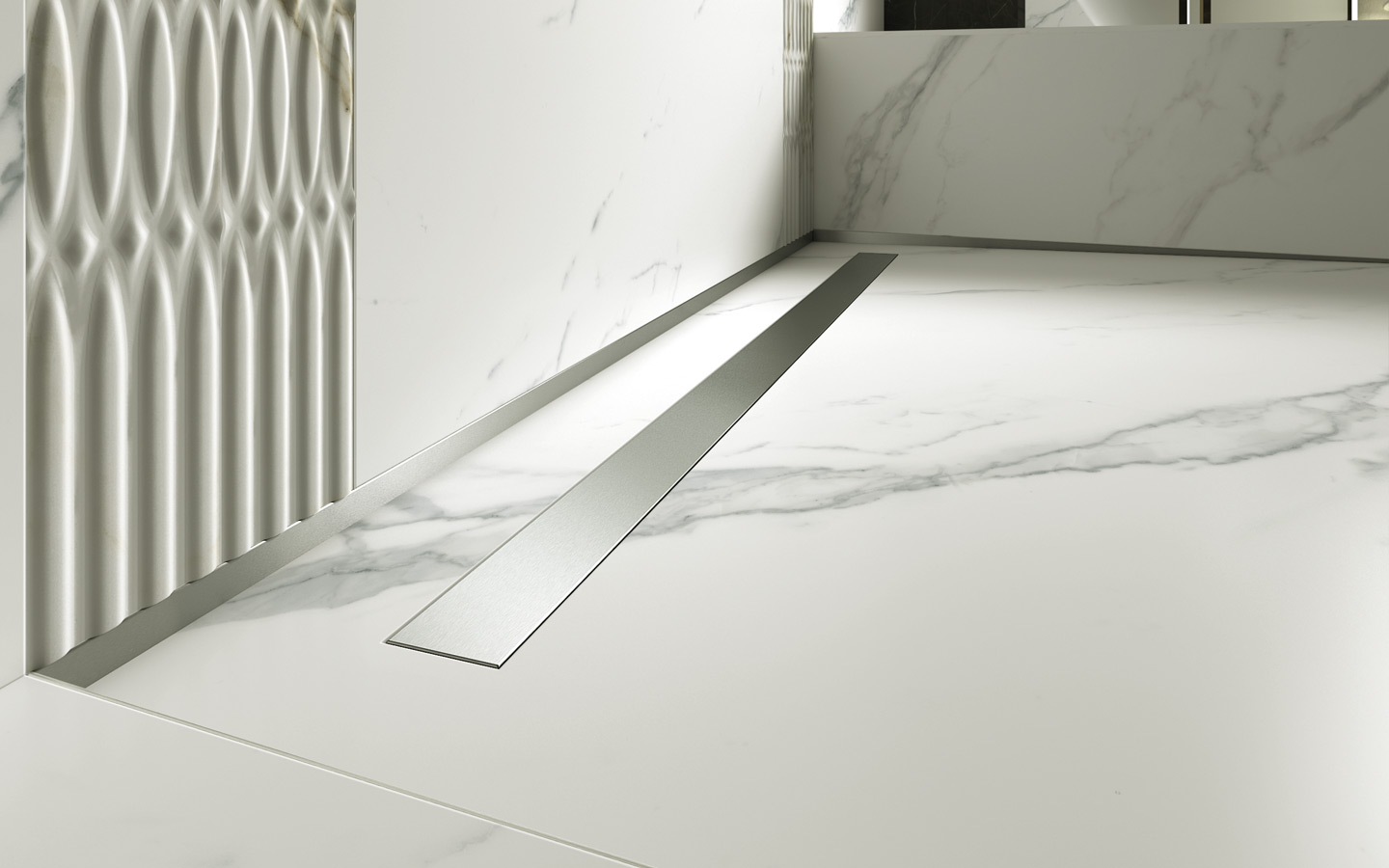 New linear drains for floor-level showers PP Drain AQUA by Profilpas