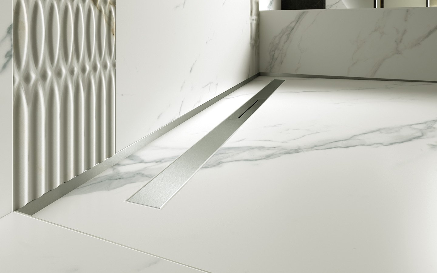 New linear drains for floor-level showers PP Drain AQUA by Profilpas